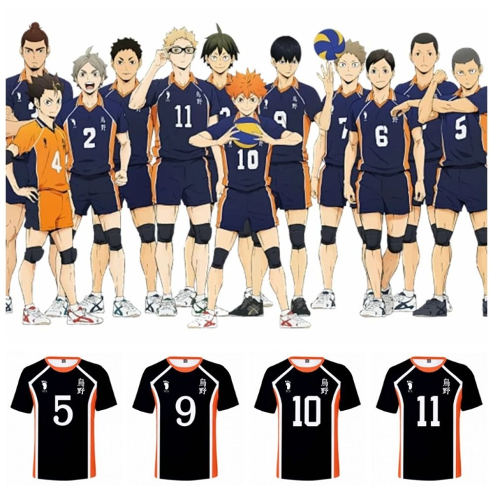 Leisure Karasuno High School Anime Haikyuu Cosplay T Shirt Hinata Shoyo ...