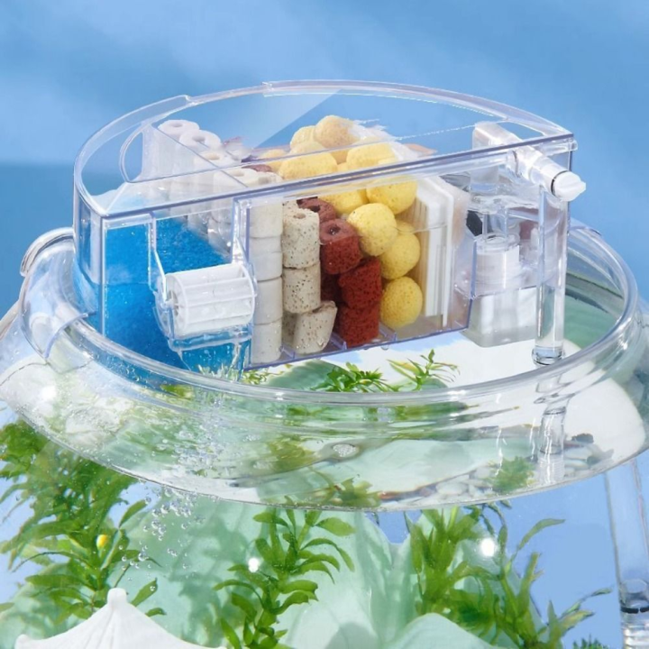 Practical Wall Mounted Waterfall Filter Box Silent Transparent Semi ...