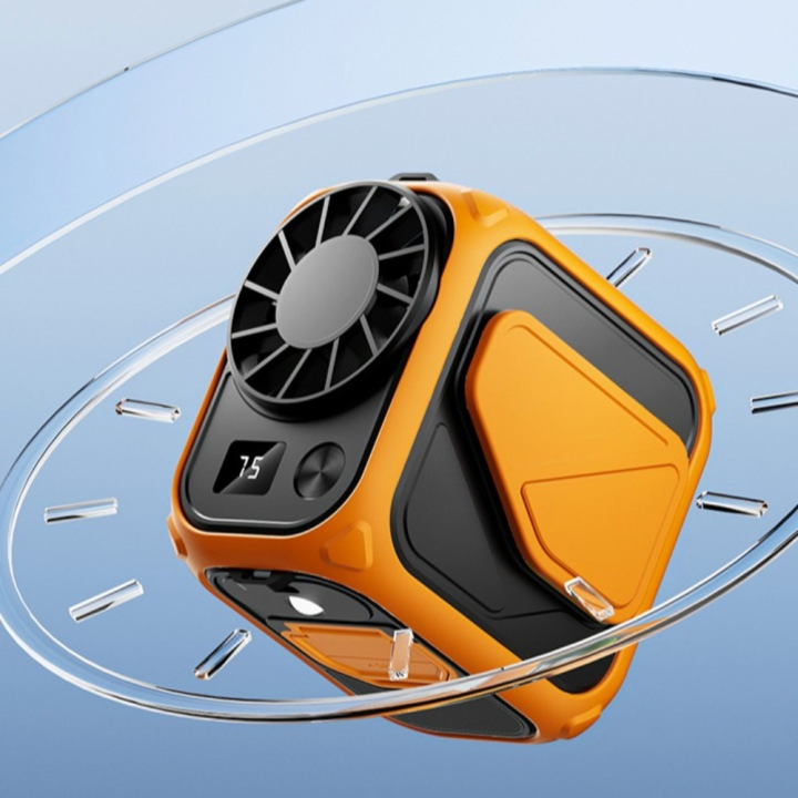 Useful 6000mAh Waist-mounted Fan Flashlight Anti Drop Outdoor Work Fan ...