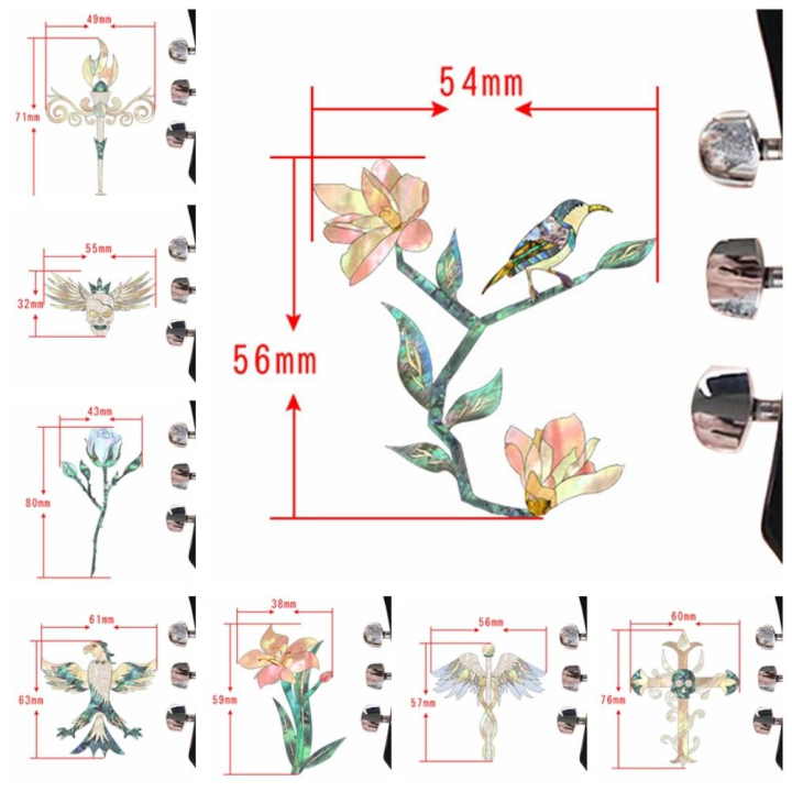 Folk Electric Guitar Inlay Novelty Guitar Head Sticker DIY PVC Guitar ...