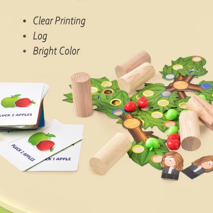 Table Game Wooden Balance Tree Board Games Montessori Stacking Sensory ...