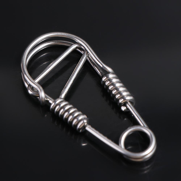 Hand Wrapped Stainless Steel Clasp Dual Lock Keychain Hook Snap Clip ...