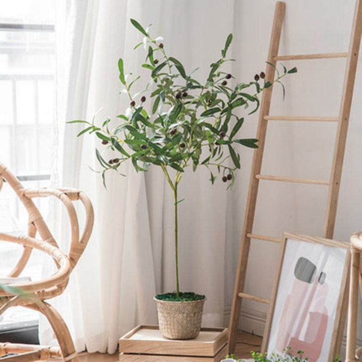 Creative With Olive Fruit Large Artificial Olive Branch Elegant Plastic ...