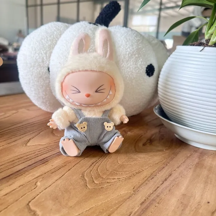 Plush Dolls Outfit Cloth 17cm Labubu Time Clothes Suspender Pants ...