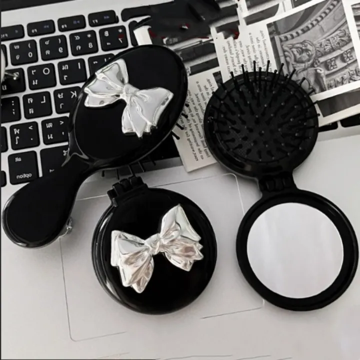 Fashion 2 in Comb Mirror Set Lamb Durable Bow Massage Comb with Mirror ...
