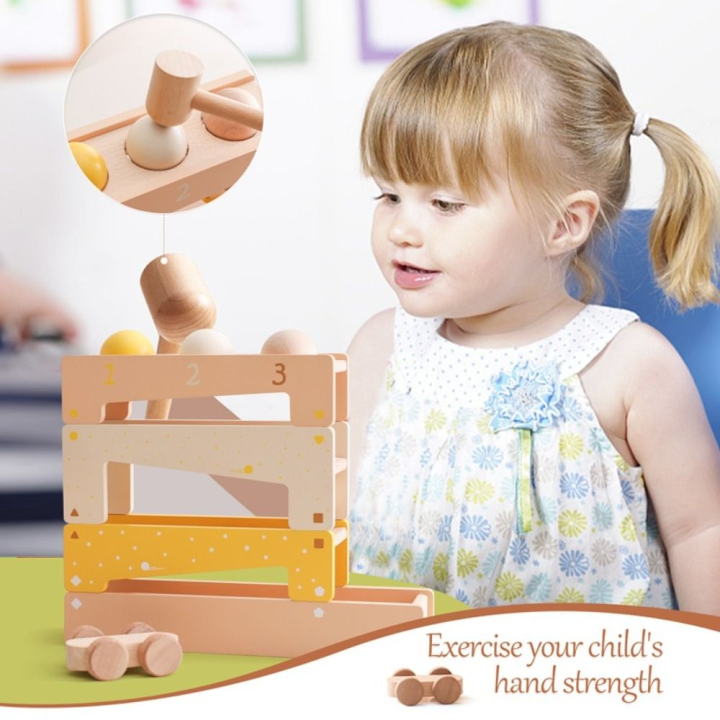 Ball Tapping Toys Montessori Stacking Building Blocks Interactive Toys ...