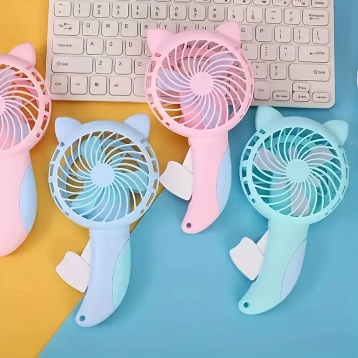 Easy Blower Cooler Portable Manual Press Fan Mini Plastic Cartoon ...