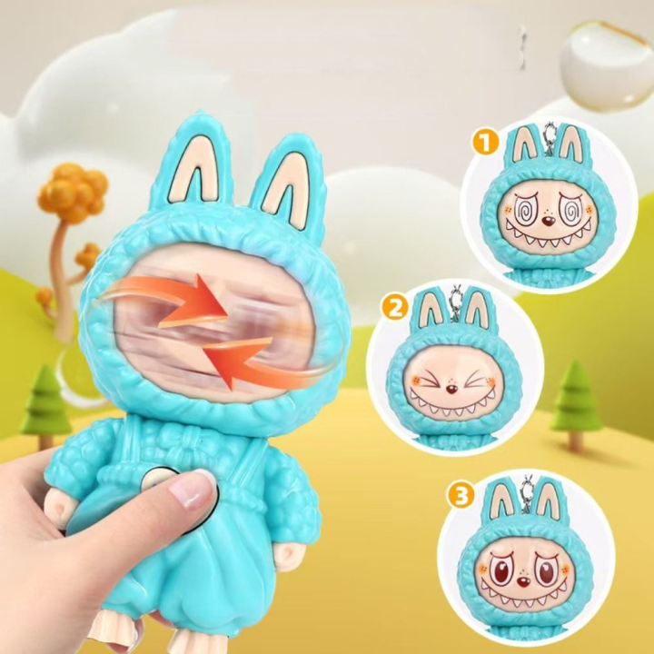 Keyring With Keychain Labubu Face Changing Doll DIY Crafts 3 Facial ...