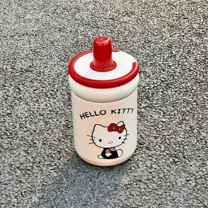 Cute 500ml Vacuum Straw Cup Hello Kitty Black Cat Insulated Water ...