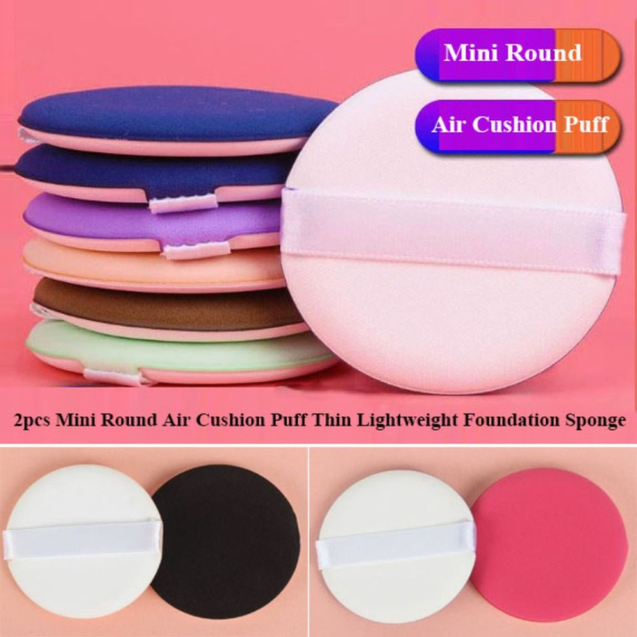 2pcs New Mini Round Air Cushion Puff Thin Dual-Use Foundation Sponge ...