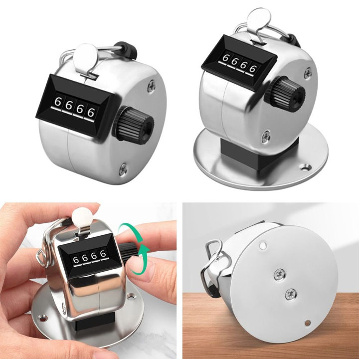 Sport Gear 4 Digit Number Mechanical Counter Hand Held Metal Counting ...