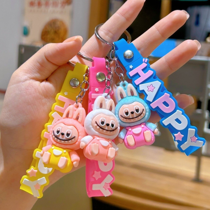 Gifts Zimomo Labubu Keychain Bag Accessories Silicone Doll Keychains ...