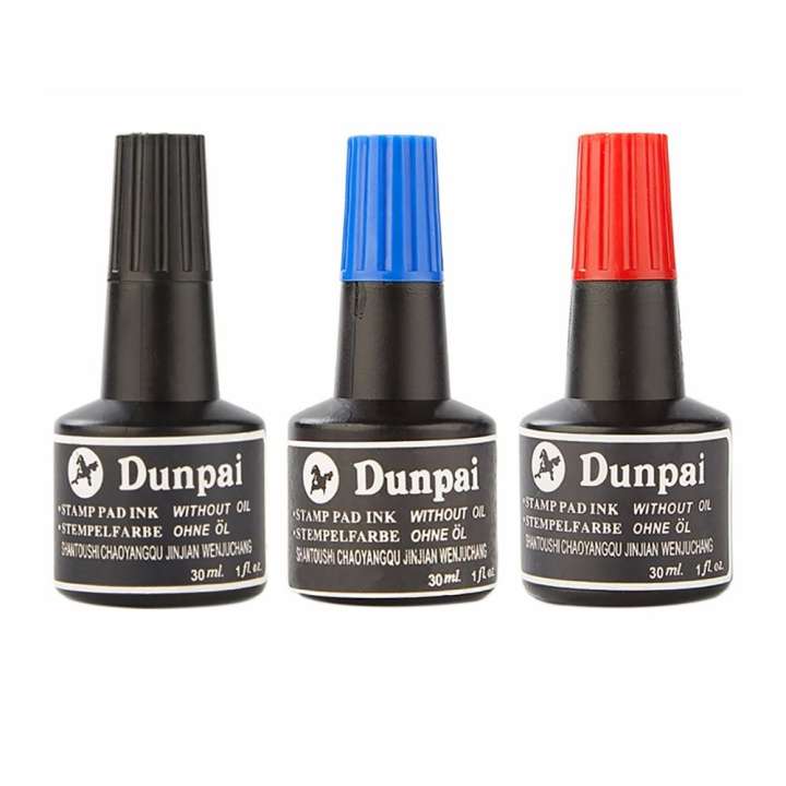Portable 30ML Stamp Pad Ink Red/Blue/Black Quick-drying Marker Pen Ink ...