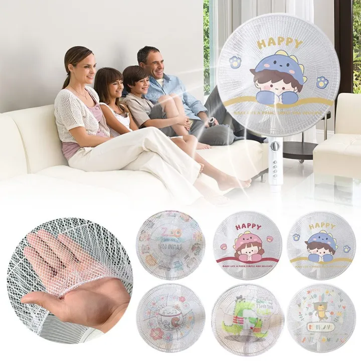 Portable Cartoon Electric Fan Cover Drawstring Breathable Fan Safety ...