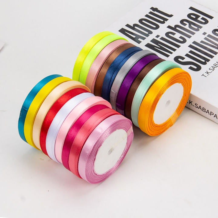 Colorful 25yards/roll Satin Ribbon DIY Tool 10 Colors Gift Packing ...