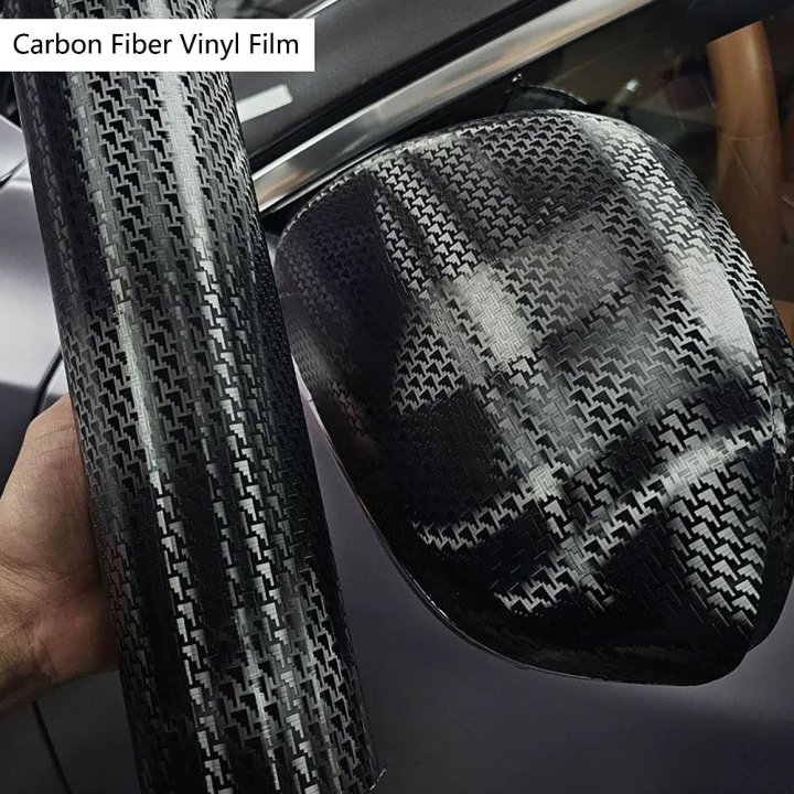 Fashion 50x30CM 152x10CM Carbon Fiber Vinyl Film 3D Effect High Gloss ...