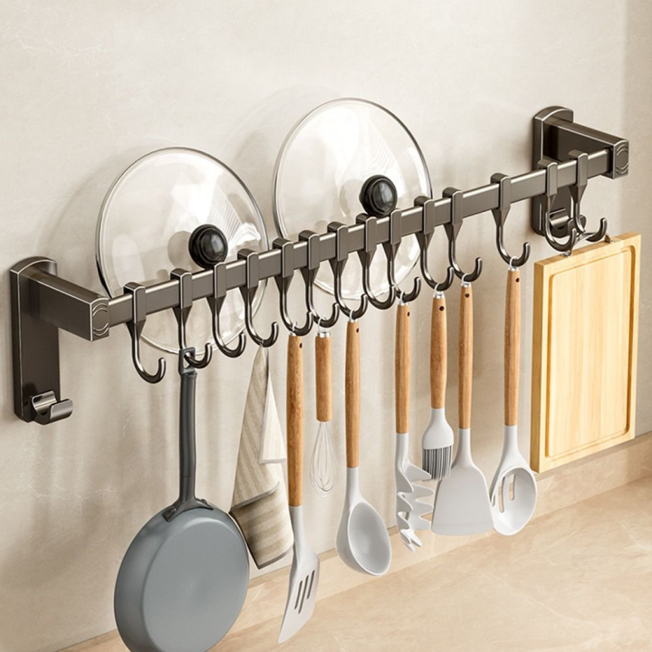 High Quality Multifunctional Kitchen Utensil Rack Space Aluminum Hook ...