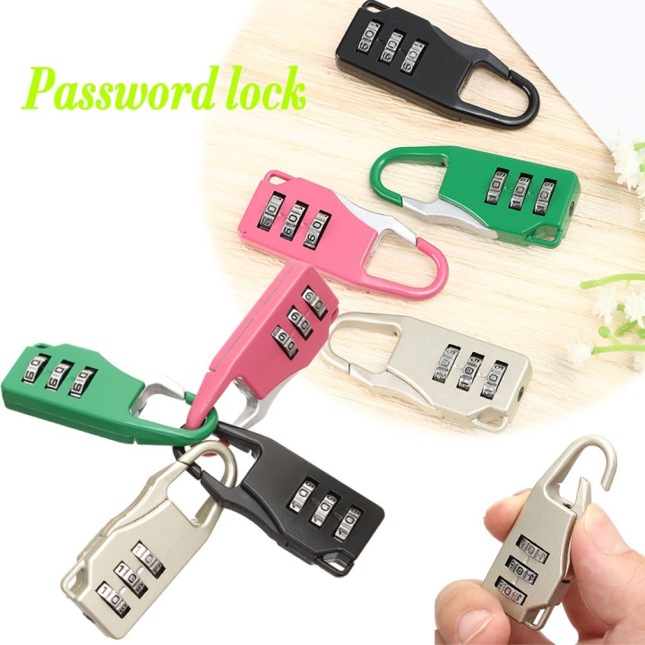 Secret Safe Backpack Baggage Zipper Padlock 3 Digit Combination Lock ...