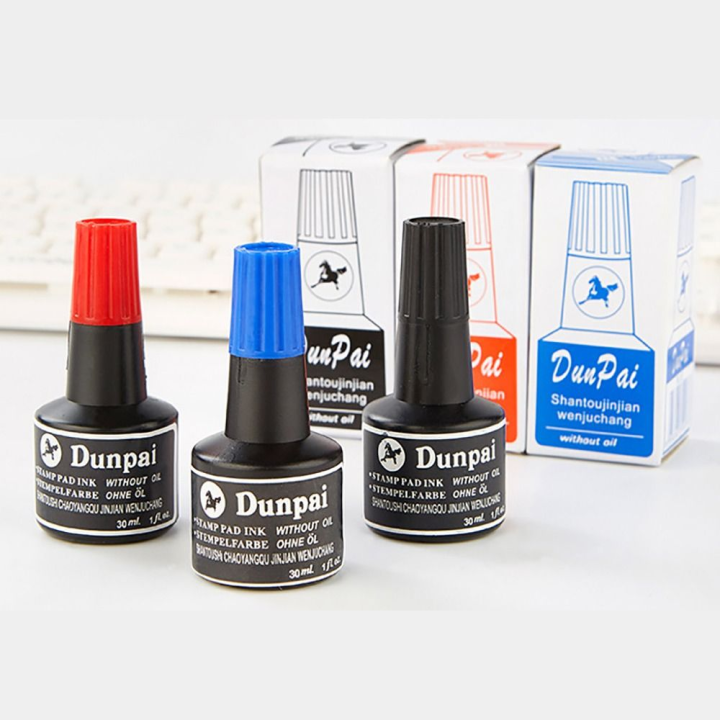 Portable 30ML Stamp Pad Ink Red/Blue/Black Quick-drying Seal Pad Ink ...