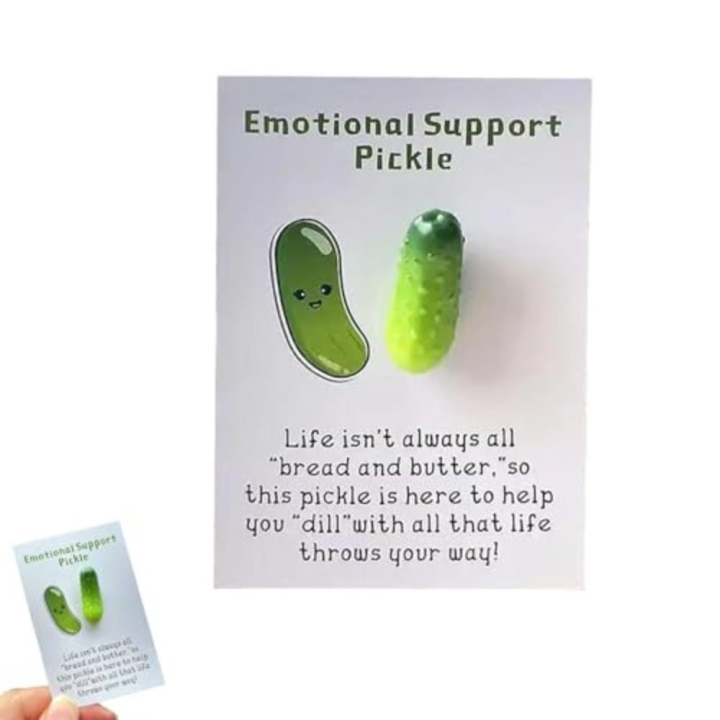 Hot Cute Pickle Design Pocket Hug Card With Emotional Support Card ...