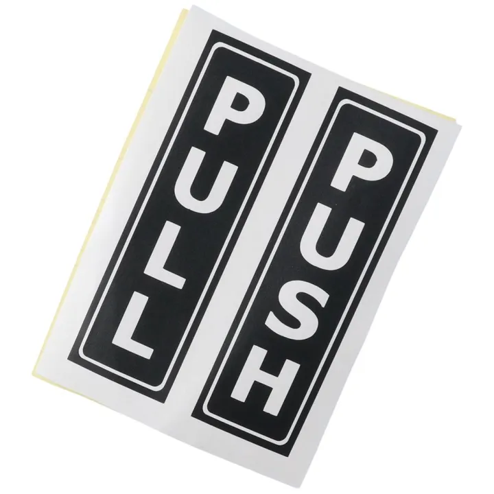 2Set Black Push Pull Stickers Back Adhesive Self-Adhesive Door Sign ...