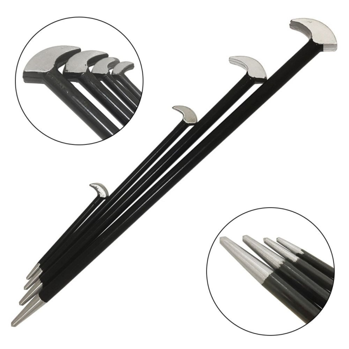 Durable Carbon Steel Nail Puller Woodworking Tools Double-Ended Crowbar ...