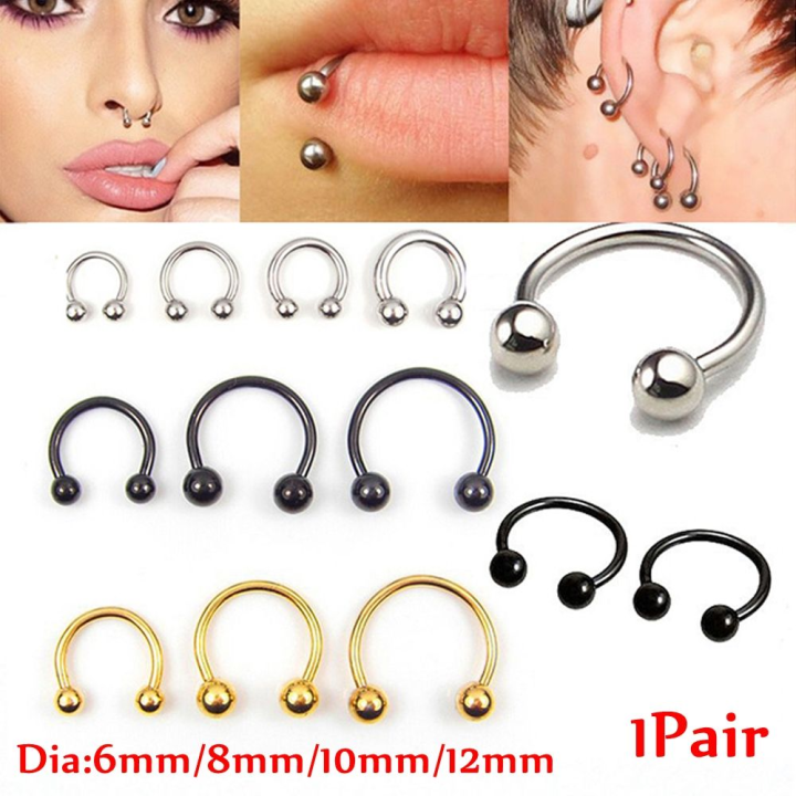 New 16 Gauge Body Jewelry Stainless Steel Horseshoe Ear Piercings Hip ...