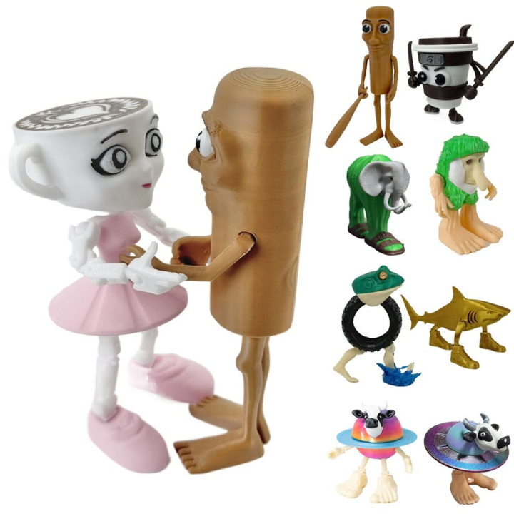 Cartoon Creative Tung Tung Sahur Figure Toy Italian Brainrot Wooden ...