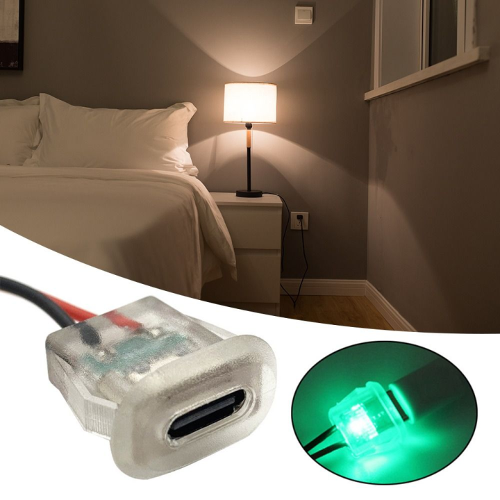 High Quality With LED lights Plate 2pin USB Type C Port Transparent ...