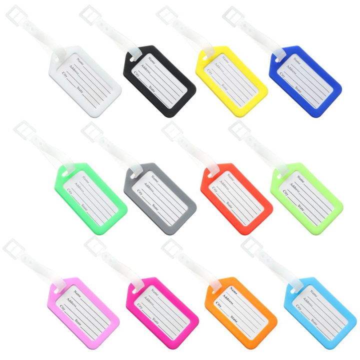 5pcs Multi-color Key Rings Numbered Plastic Baggage Tag Luggage ID ...