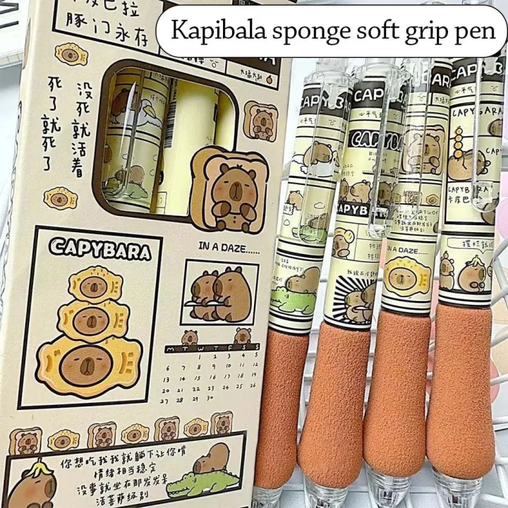 4Pcs Delicate 0.5mm Capybara Gel Pen Black Ink ST Nib Writing Neutral ...