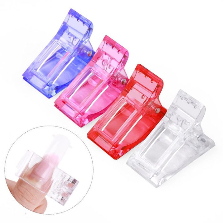 Crystal Clear Nail Tips Clip Quick Building DIY Nail Mold Fixing Clip ...
