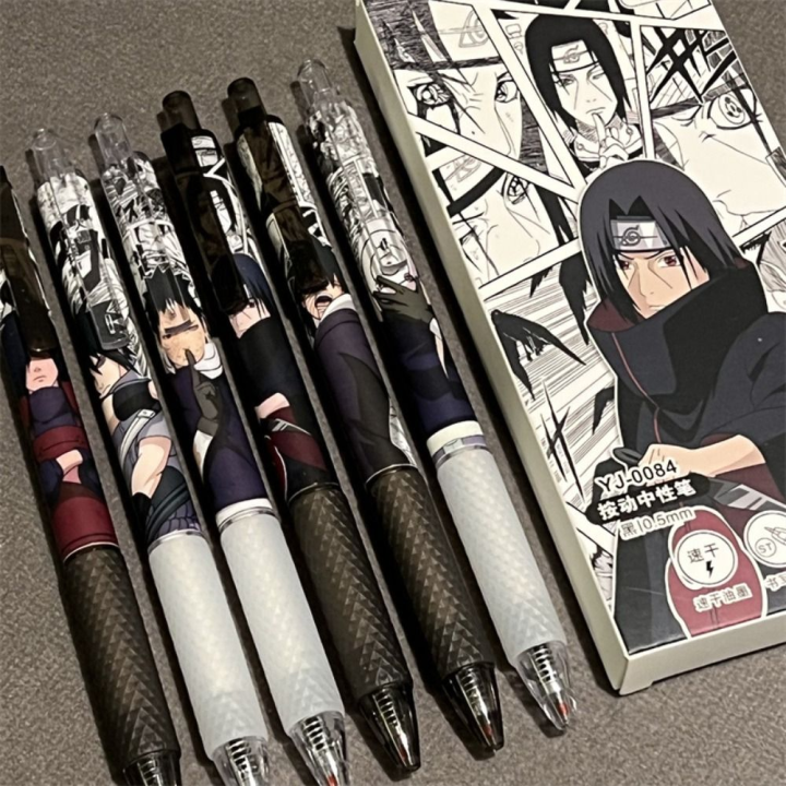 6Pcs High Quality 0.5mm Black Press Gel Pen Press Type Jujutsu Kaisen ...