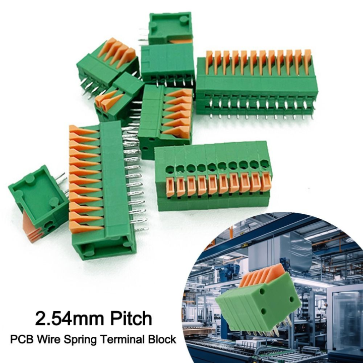 PCB Wire Spring Connector 2.54mm Pitch Push-in Spring Screwless ...
