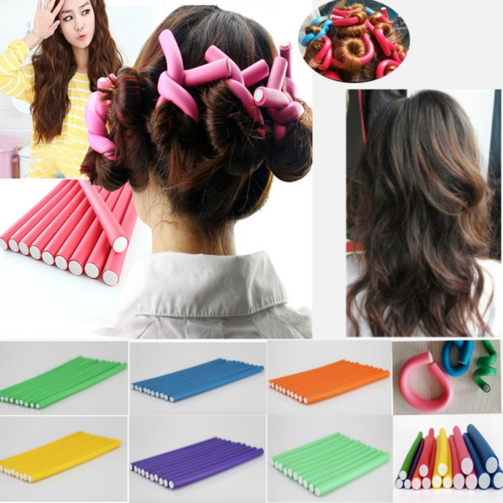 6 pcs/Lot Bendy Hairdressing Foam Hair Styling Tool Twist Curls Tool ...