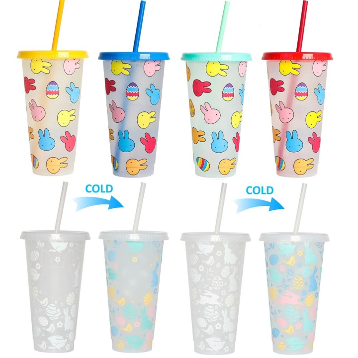 New Plastic Color Changing Cup Discoloration Dining Supplies Cold Drink ...