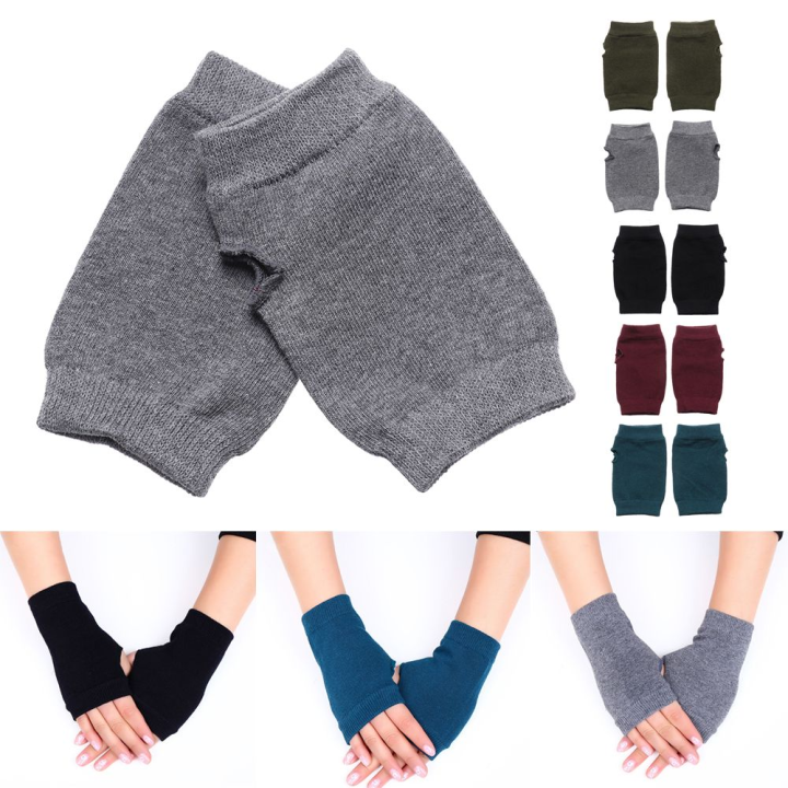 Protable Wool Winter Autumn Warm Wrist Gloves Half Mitten Exposed ...