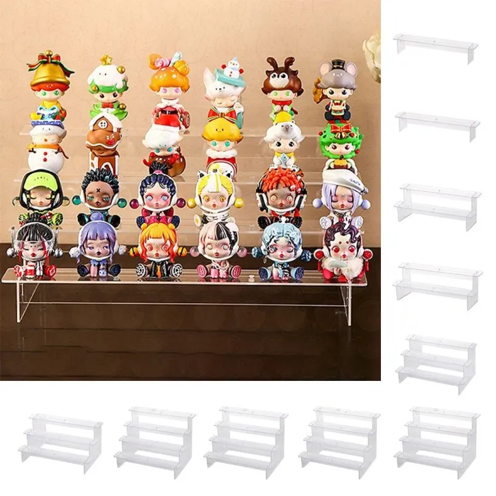Portable Acrylic Blind Box Display Stand Transparent Step Ladder ...