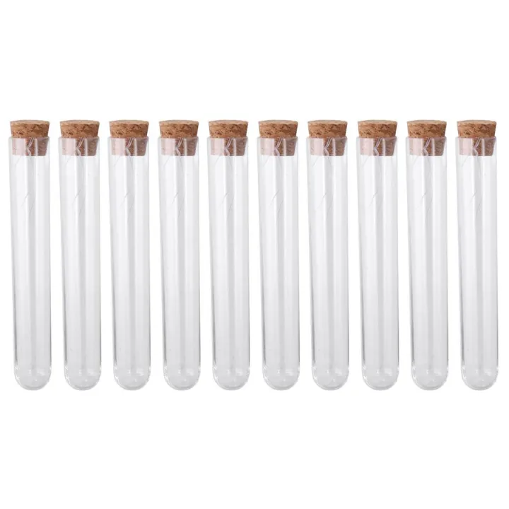 Sample Display Decorations with Cork Stoppers Plastic Test Tubes Round ...
