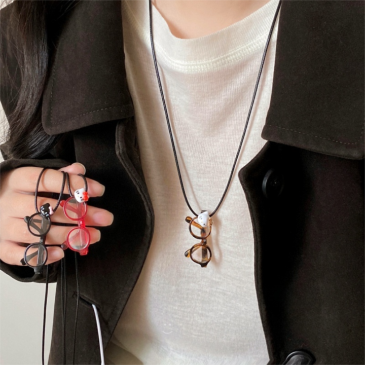 New Hello Kitty Pendant Necklace Korean Style Black Leather Rope ...