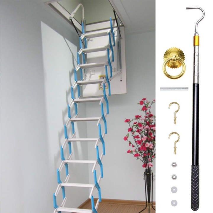 Practical Stainless Steel Attic Ladder Pull-Down System Kit Retractable ...