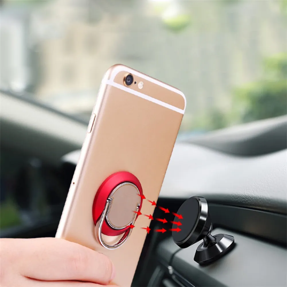 360 Degree Rotation Ultra Thin Phone Finger Ring Stand for Car Magnetic ...
