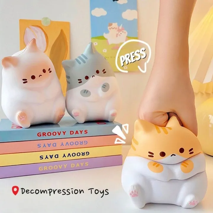 Kawaii Cartoon Cat Squeeze Toys Slow Rebound Stress Release ...