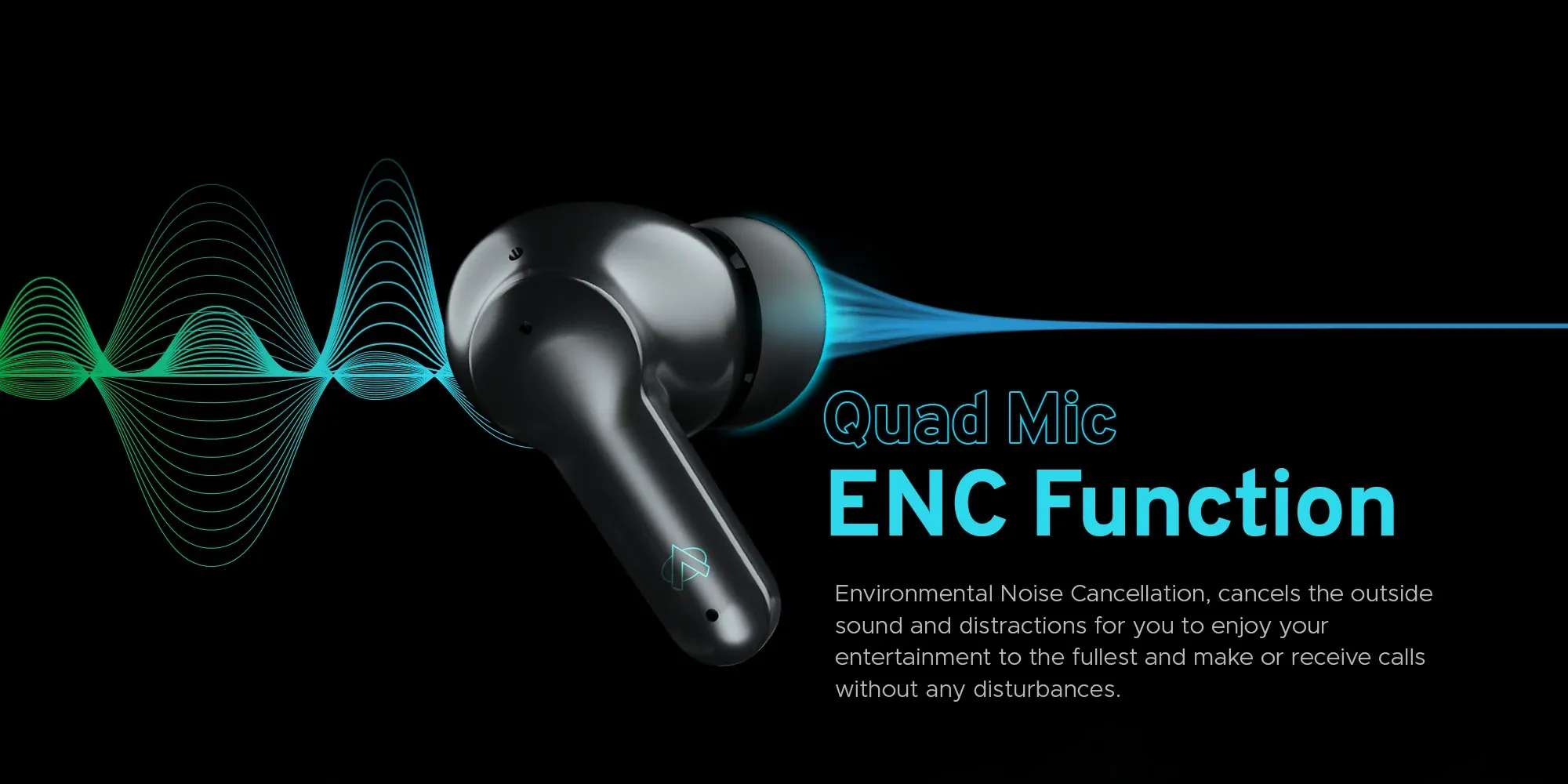 Audionic Airbud 550 Quad MIC ENC Earbuds - Gaming Mode - IPx4 Water ...