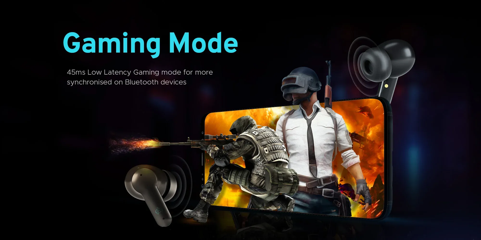 Audionic Airbud 550 Quad MIC ENC Earbuds - Gaming Mode - IPx4 Water ...