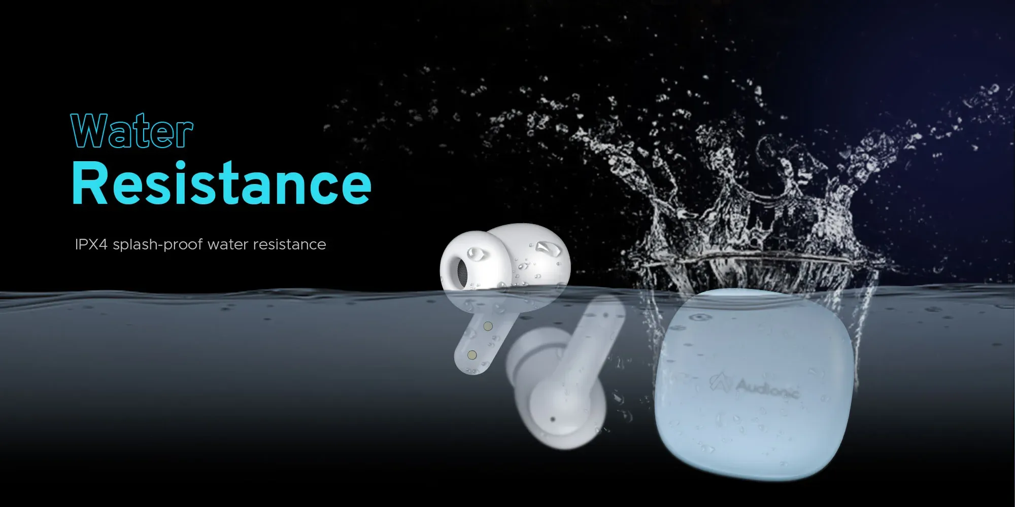 Audionic Airbud 550 Quad MIC ENC Earbuds - Gaming Mode - IPx4 Water ...