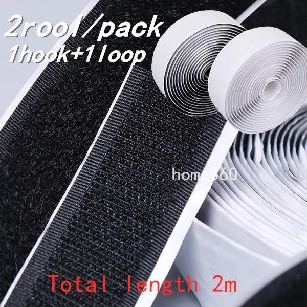 2 roll/pack Self-adhesive Velcro Tape,Velcro Cable Tie,Hook and Loop ...
