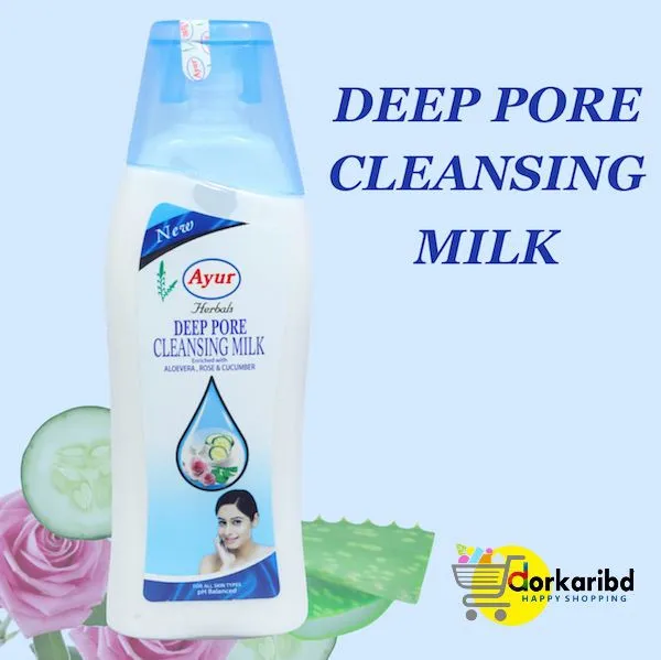 Indian product Skin care Ayur deep pore cleansing milk facial cleanser used for male female 200 ml Daraz .bd