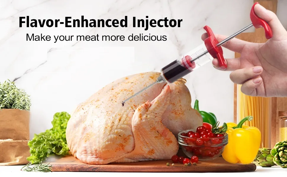 Food Marinade Meat Injector Flavor Syringe, Beef, Poultry, Turkey ...