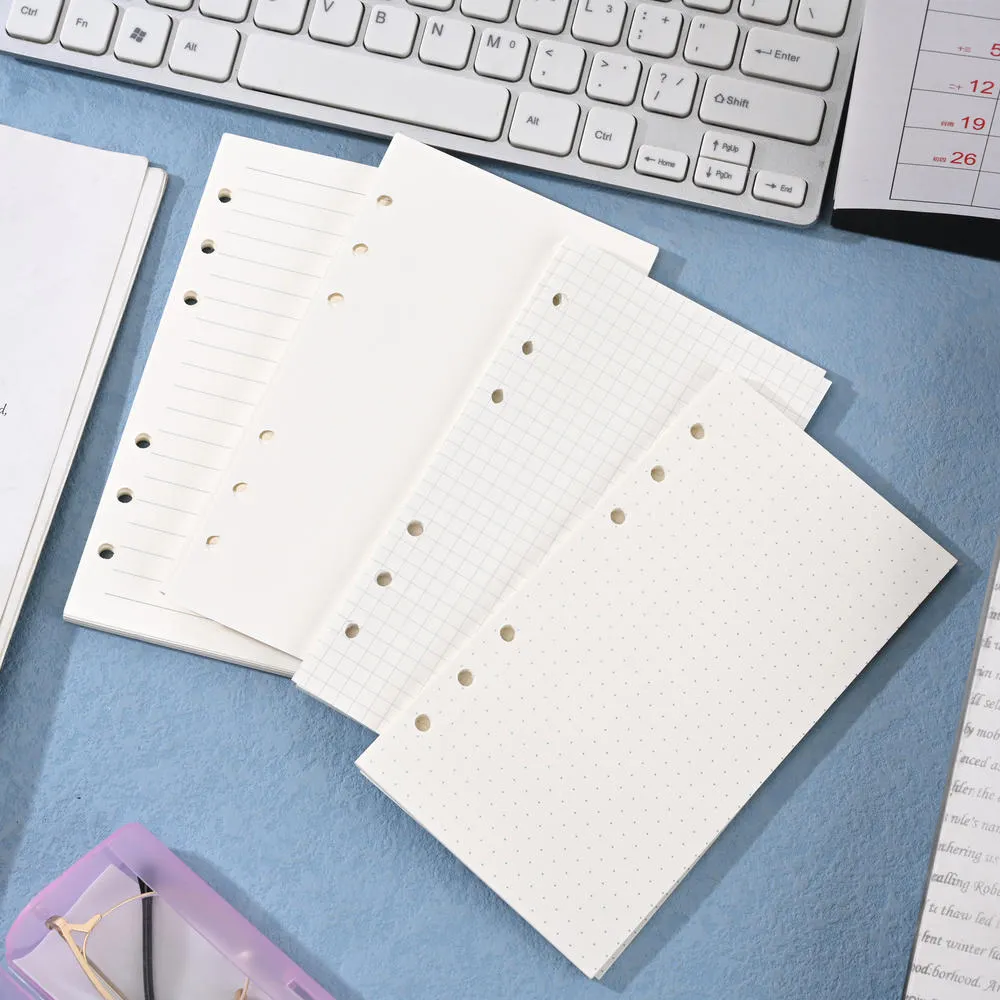 A6 Loose Leaf Notebook Refill Spiral Binder Inner Page Weekly Monthly ...